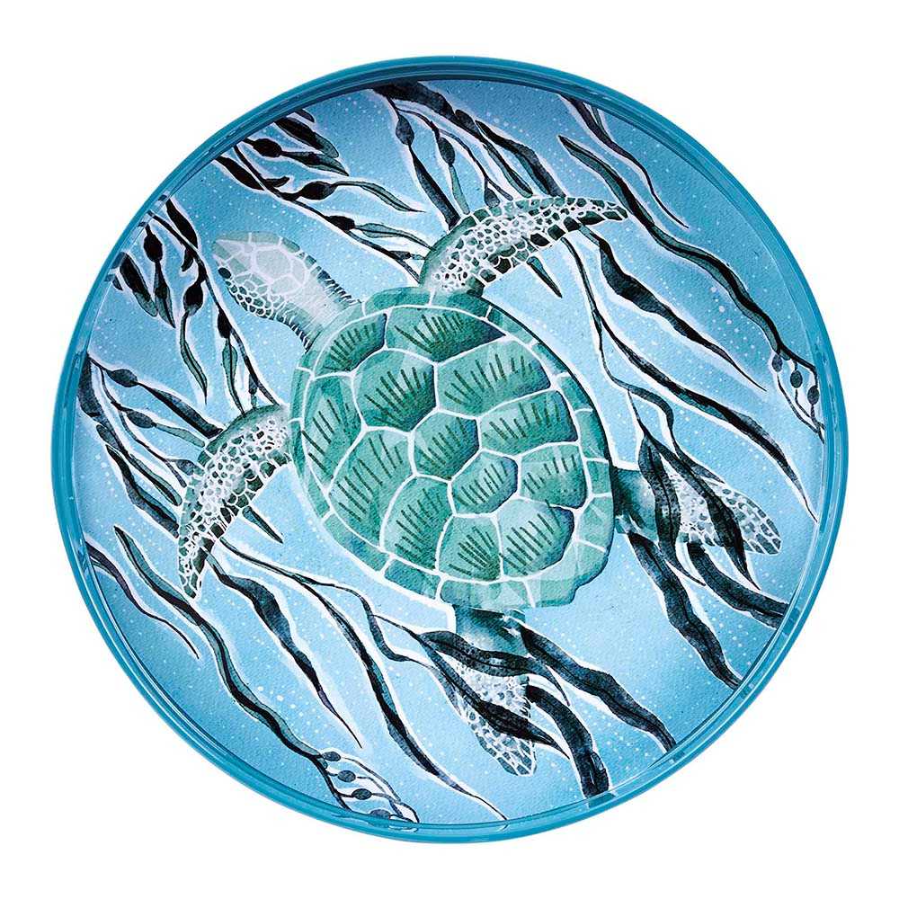 MARINE TURTLE 15 Inch Round Tray — rockflowerpaper-wholesale
