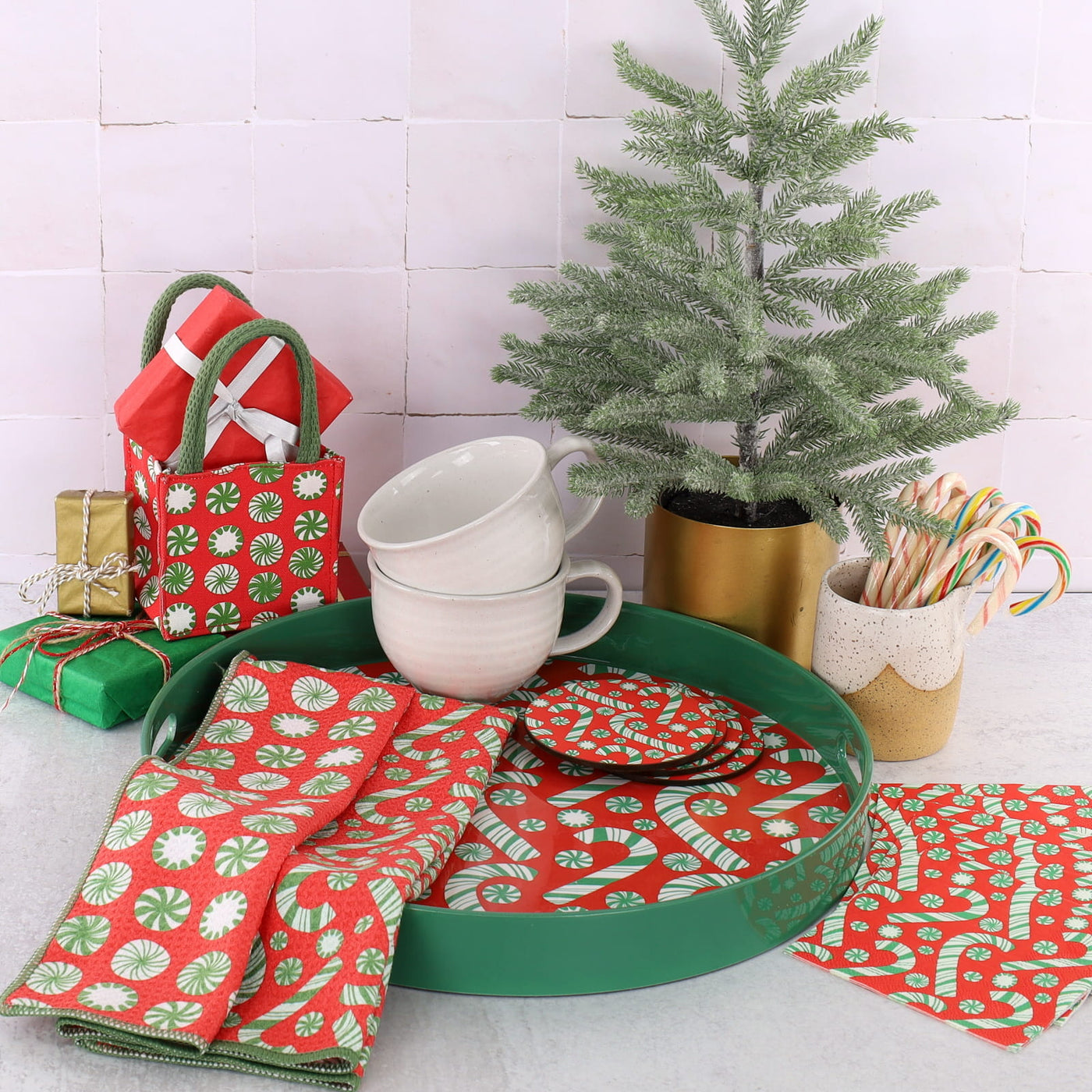 Candy Cane Joy blu Cloths Reusable Sponge-Cloth, Set of 2 ...