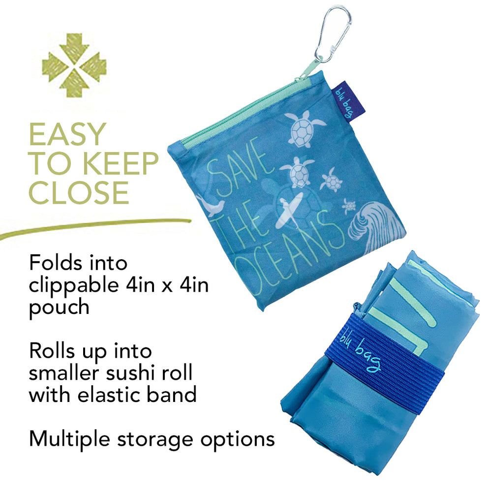 Save the Ocean blu Reusable Shopping Bag — rockflowerpaper-wholesale